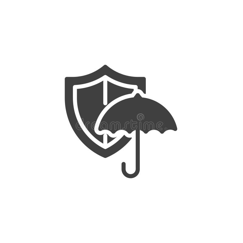 Shield and Umbrella Vector Icon Stock Vector - Illustration of pixel ...