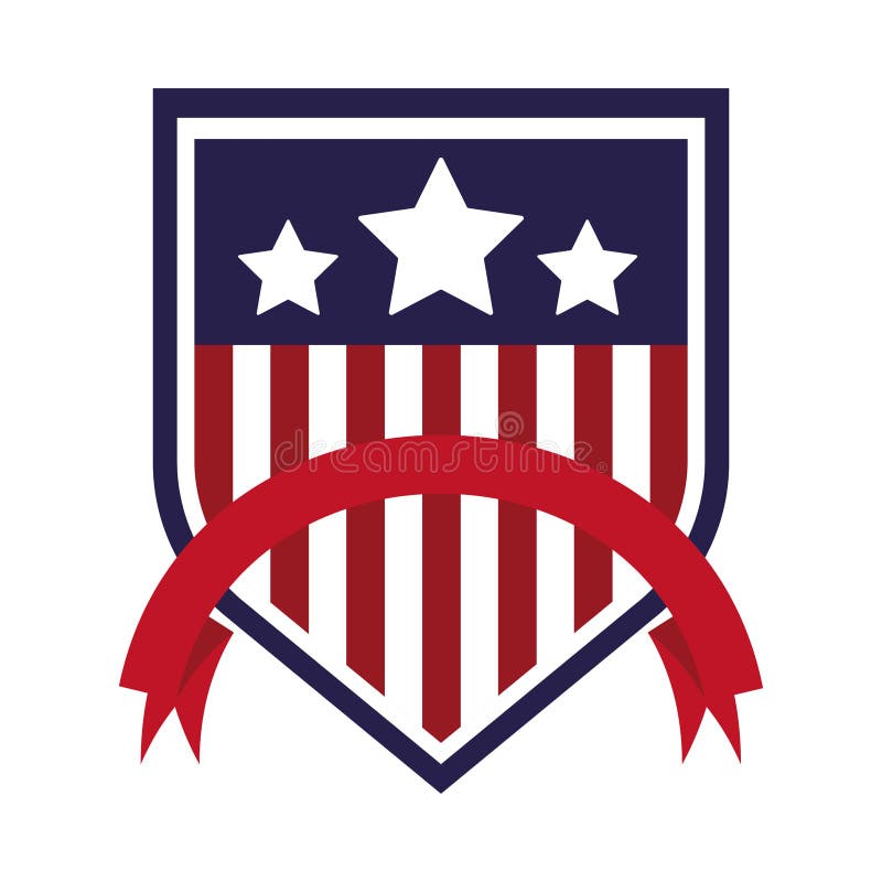 Shield with United States of America Flag and Ribbon Frame Stock Vector ...