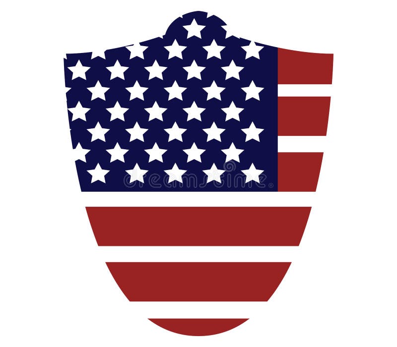 Shield with US flag stock illustration. Illustration of shield - 80454815