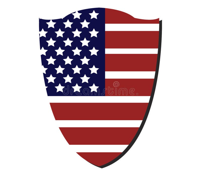 Shield with US flag stock illustration. Illustration of button - 80455035