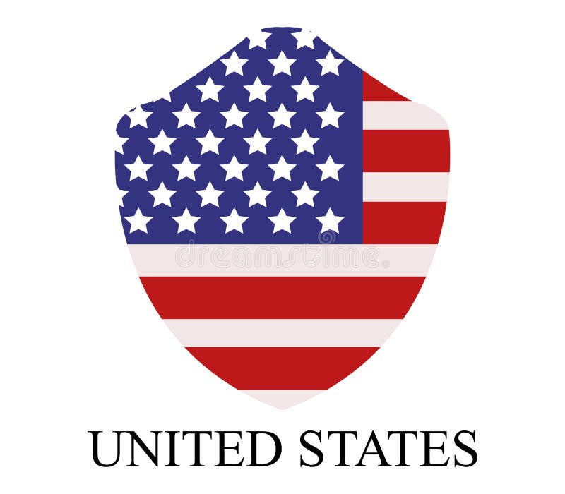 Shield with US flag stock illustration. Illustration of emblem - 81792095