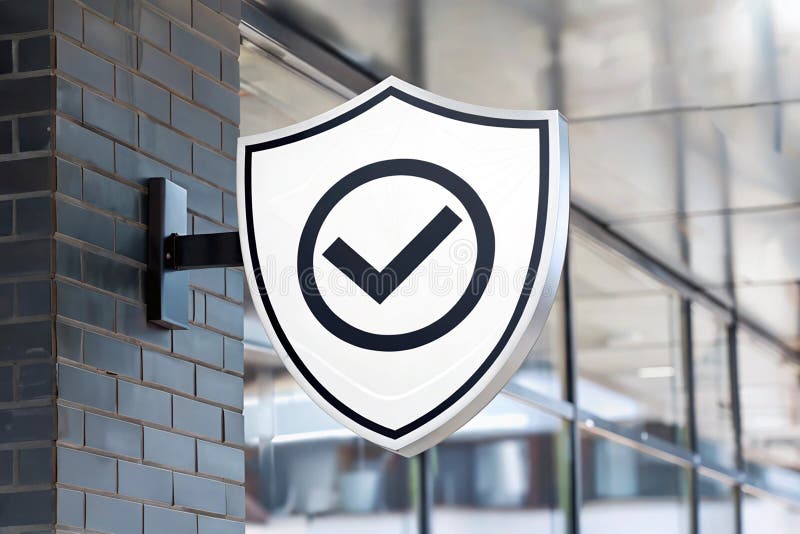 Tick Shield Security Icon Isolated on White Background Stock ...