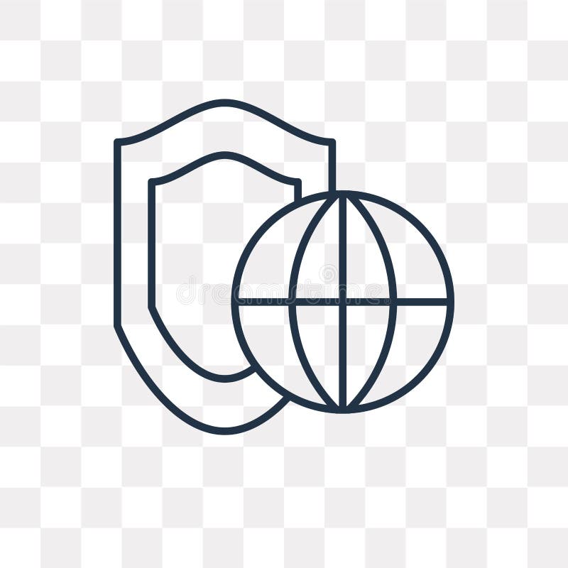 Shield Vector Icon on Transparent Background, Linear Sh Stock Vector ...