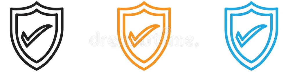 Shield Vector Logo Set Collection for Web App Ui Stock Vector ...