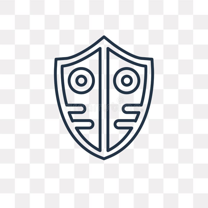 Shield Vector Icon Isolated on Transparent Background, Linear Sh Stock ...