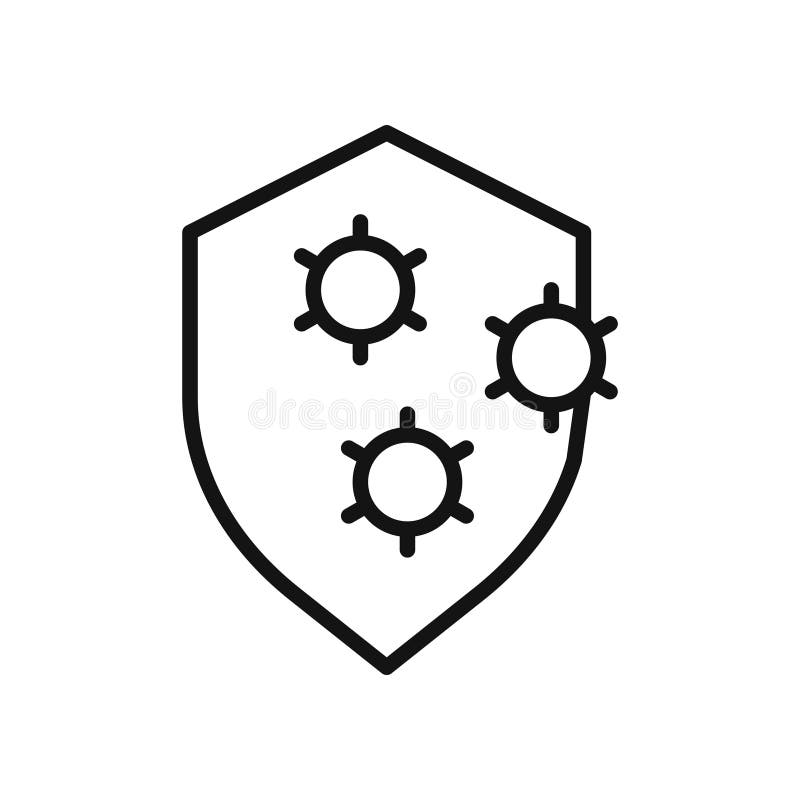 Shield Virus Icon Isolated on White Background Stock Illustration ...