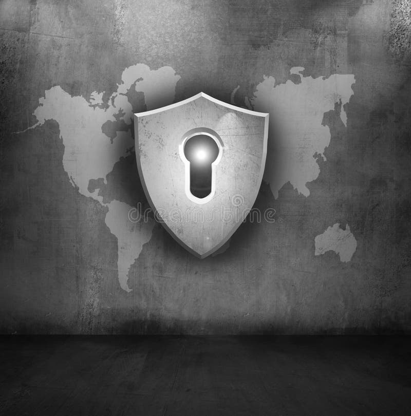 Shield on wall stock illustration. Illustration of iron - 51202222