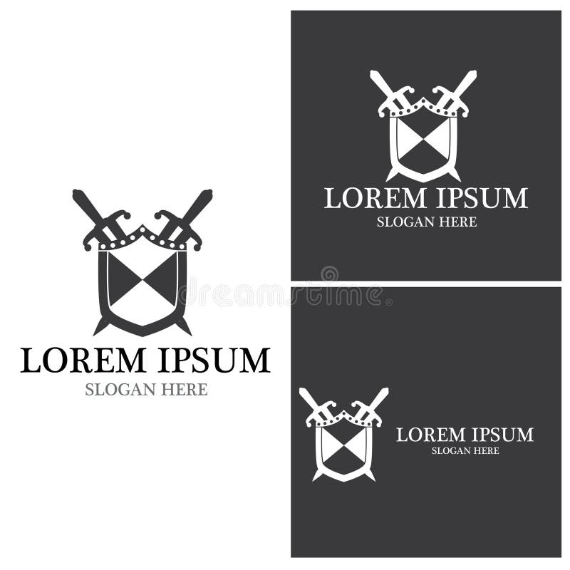 Shield War Logo Template Vector Stock Illustration - Illustration of ...