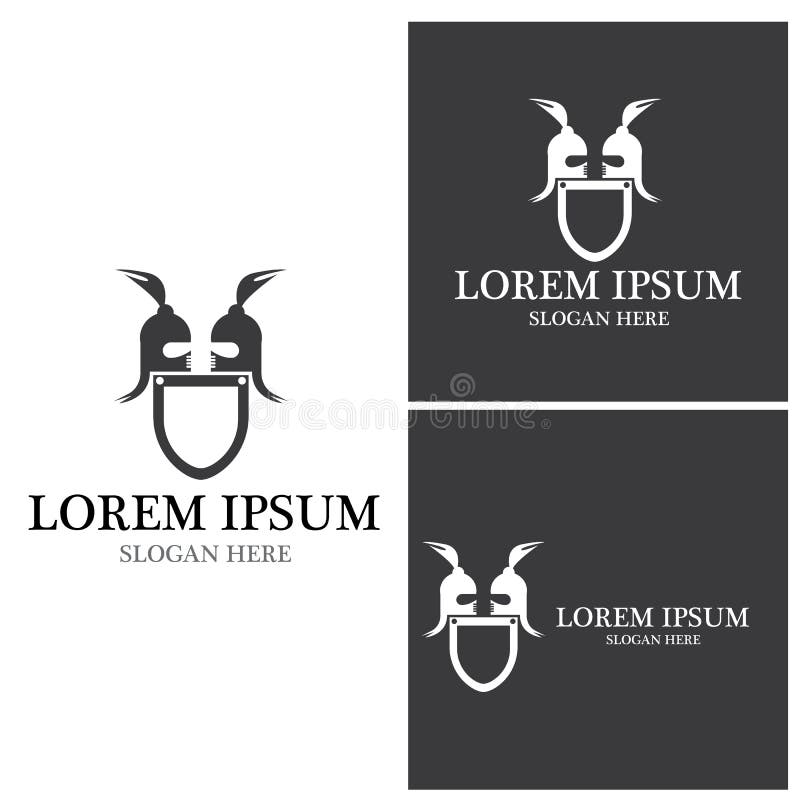 Shield War Spartan Helmet Logo Template Vector Stock Illustration ...