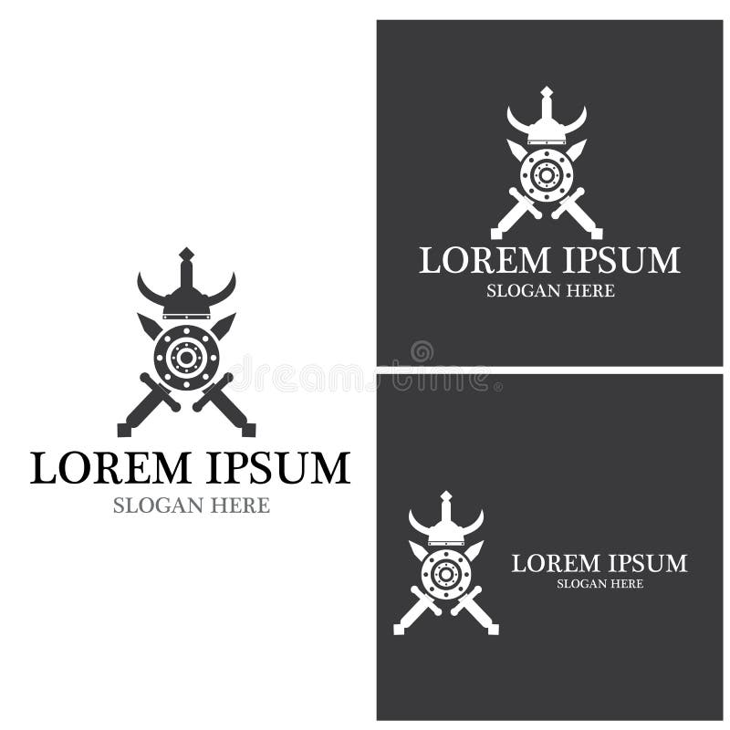 Shield War Spartan Helmet Logo Template Vector Stock Illustration ...