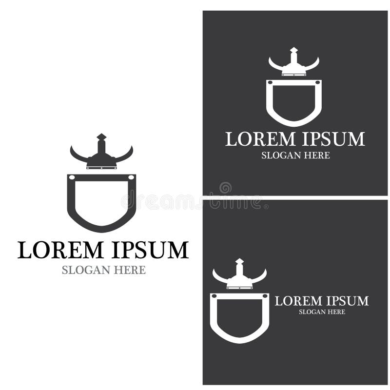 Shield War Spartan Helmet Logo Template Vector Stock Vector ...