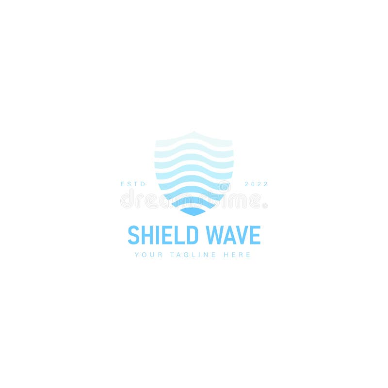 Shield Wave Logo Design Illustration Icon Stock Vector - Illustration ...
