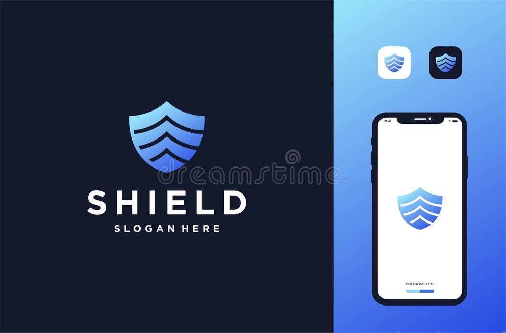 Shield Wave Logo Mark Premium Vector Stock Vector - Illustration of ...