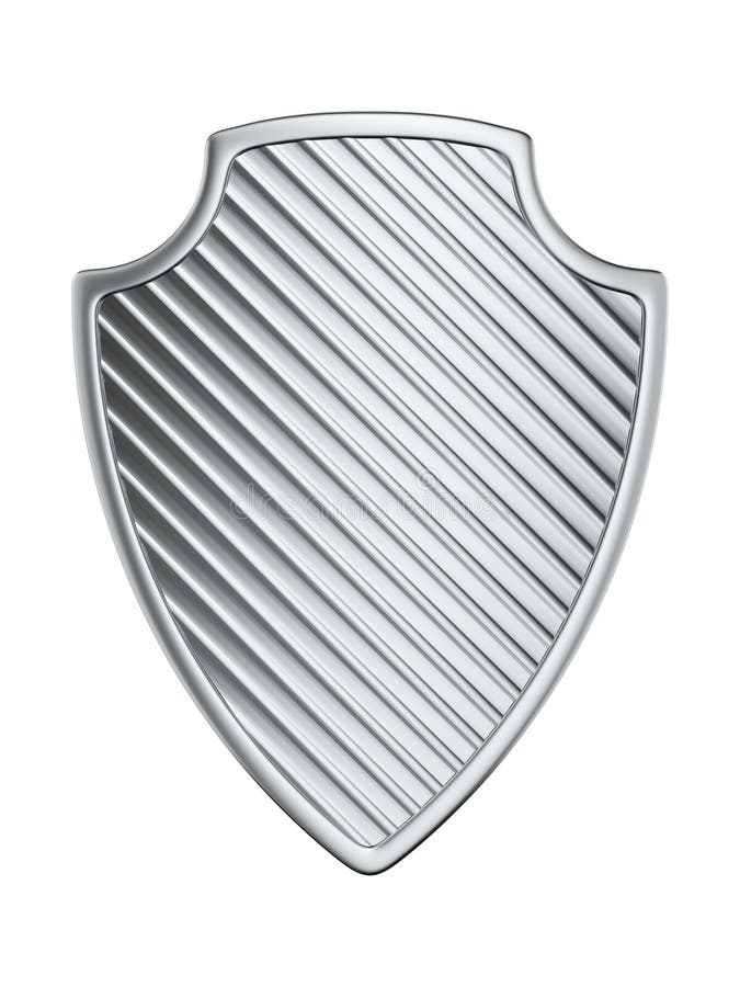 Shield on White Background. Isolated 3D Illustration Stock Illustration ...
