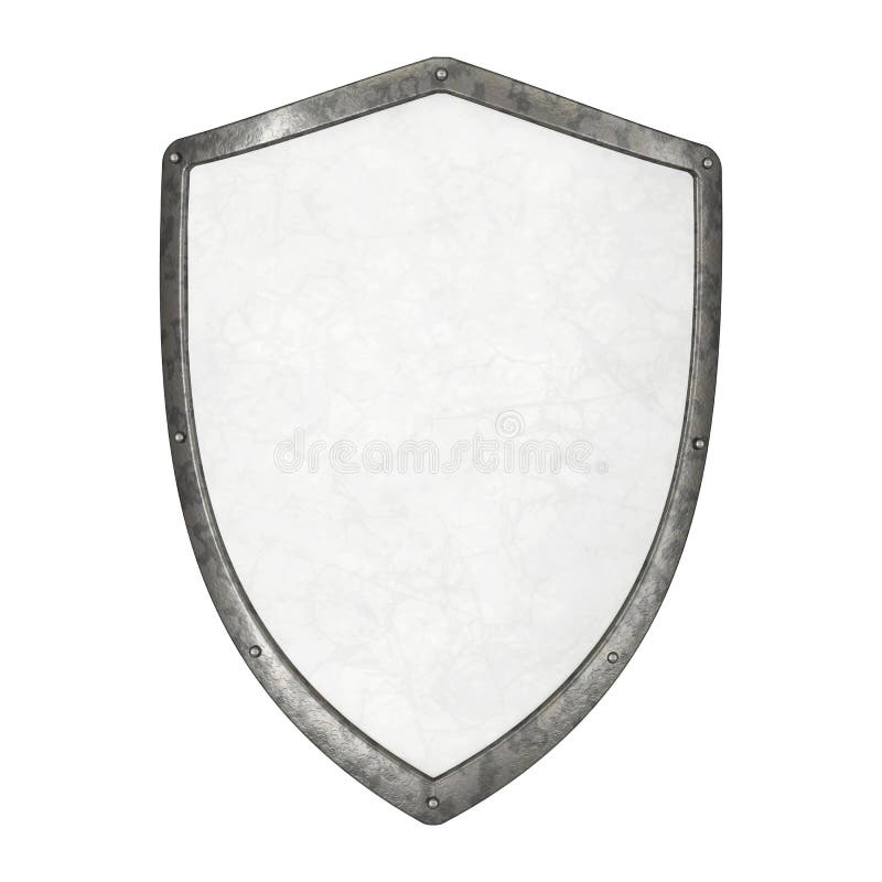 Shield White Security Template Protection Symbol Metal Silver Stock ...