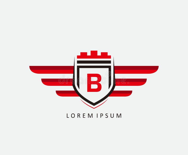 Shield Wing B Letter Icon Design, Automotive Icon Concept Stock Vector ...