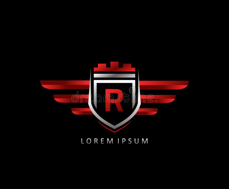 Shield Wing Letter R Icon Design, Automotive Icon Concept Stock Vector ...
