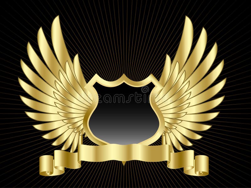 Shield with wings stock vector. Illustration of wings - 7975822