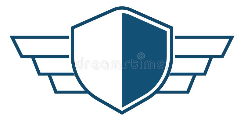 Shield with Wings Logo Design Stock Illustration - Illustration of ...