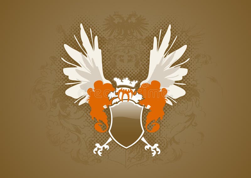 Vintage heraldic eagle stock vector. Illustration of ribbon - 3491073