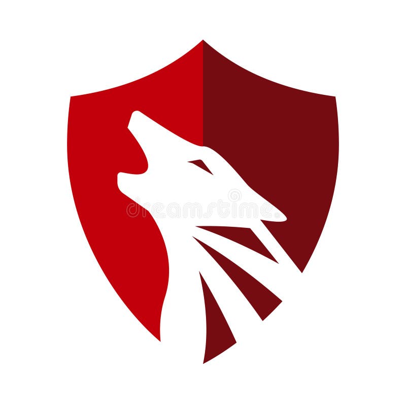 Shield Wolf Head Logo Design Vector Sign Concept Illustration Stock Vector - Illustration of ...