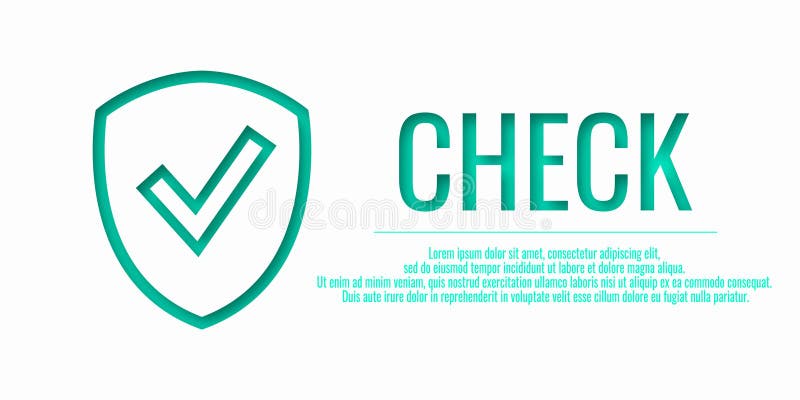 Shield with Word CHECK. Safe Information. Copy Space. Place for Your ...