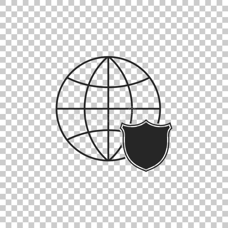 Shield with World Globe Icon Isolated on Transparent Background ...