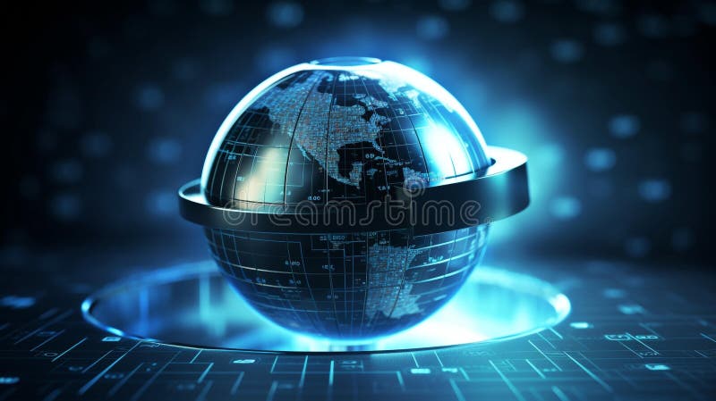 A Shielded Globe Representing Secure Worldwide Data Transmission ...
