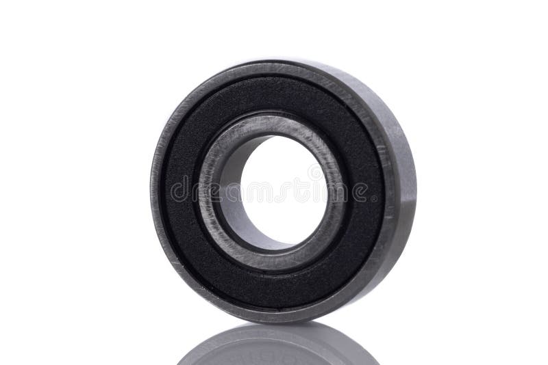 Shielded Internal Ball Bearing Isolated on White Stock Photo - Image of ...