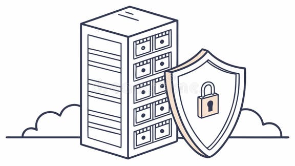 Shielded Server Data Center. Fortified Security. Vector Design ...