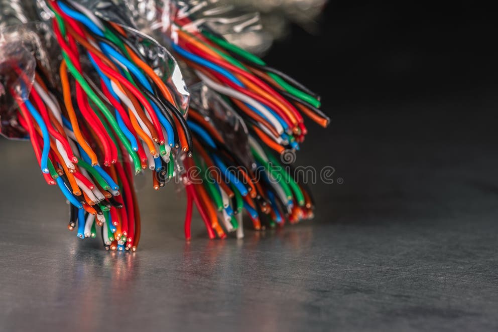 Shielded Telecommunication Electric Cable Wire Stock Image - Image of ...