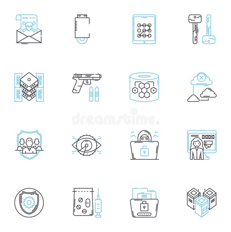 Shielding Linear Icons Set. Protection, Barrier, Defense, Shield ... Shielding Linear Icons Set. Protection, Barrier, Defense, Shield ...
