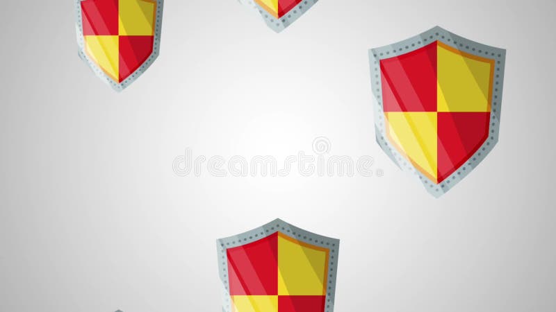 Security Shields Falling HD Animation Stock Footage - Video of object ...