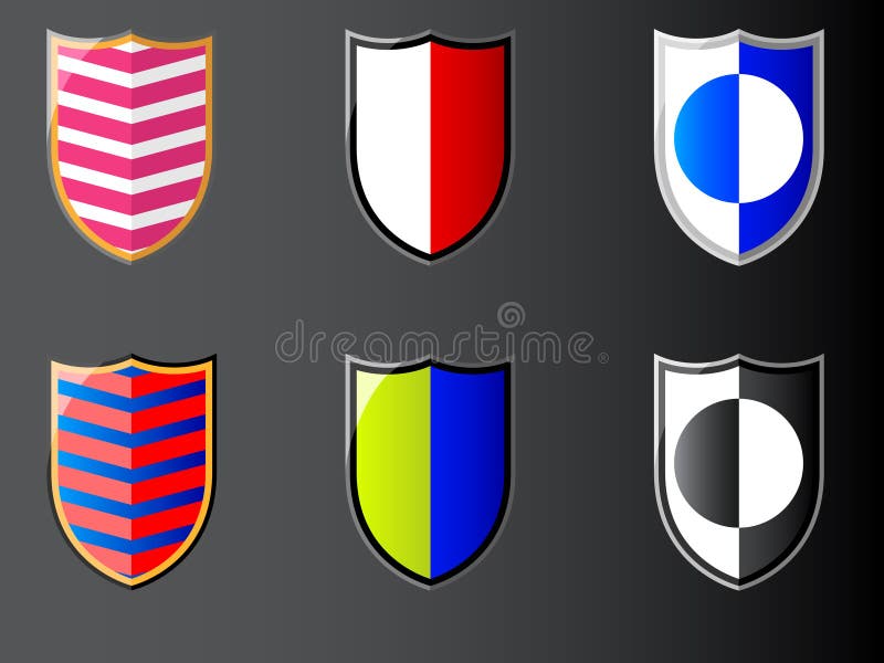 Shields with flags stock illustration. Illustration of flag - 12104122