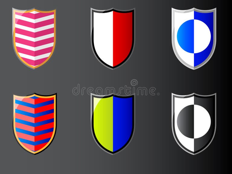 Shields with flags stock illustration. Illustration of flag - 12104122
