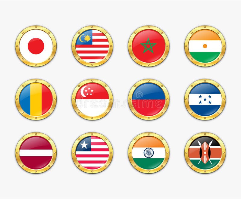 Shields With Flags. Picture Image: 17989245