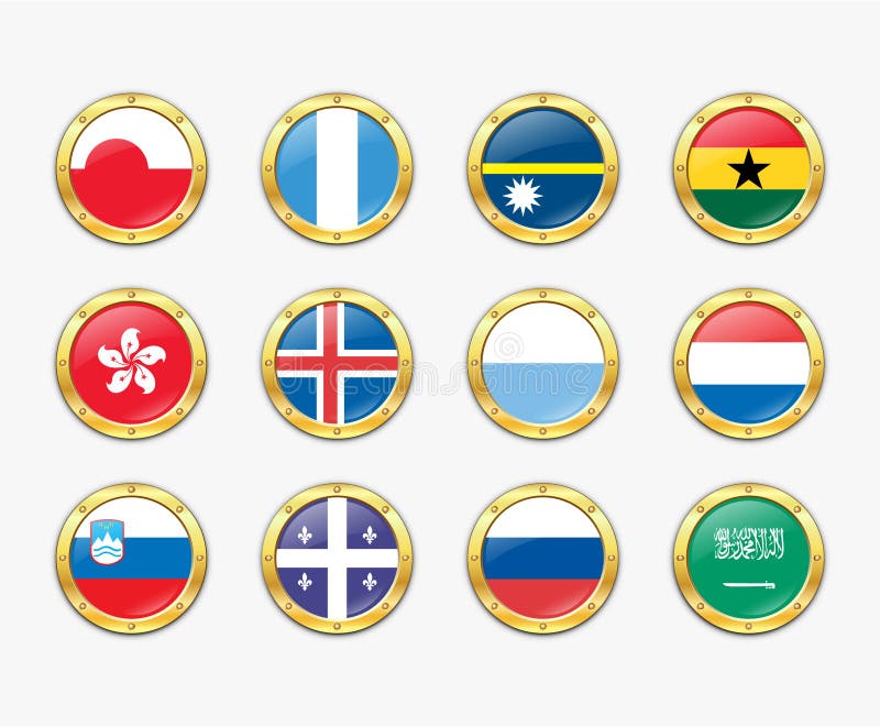 Shields With Flags. Picture Image: 17989249