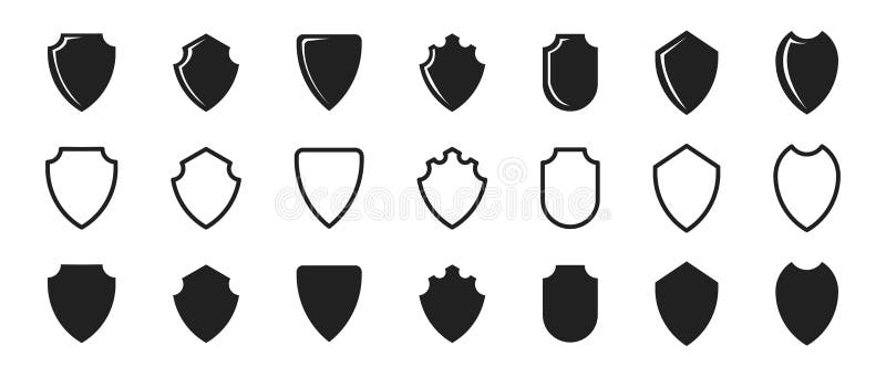 Shields Icon Set. Shield Icon Set. Vector Isolated Illustration Stock Illustration ...