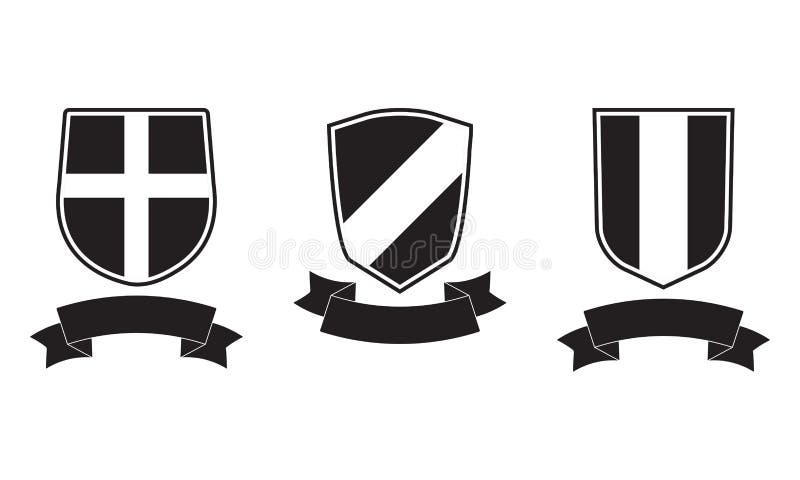 Shields with Ribbon Icon Set. Different Shield Shapes Collection ... Shields with Ribbon Icon Set. Different Shield Shapes Collection ...