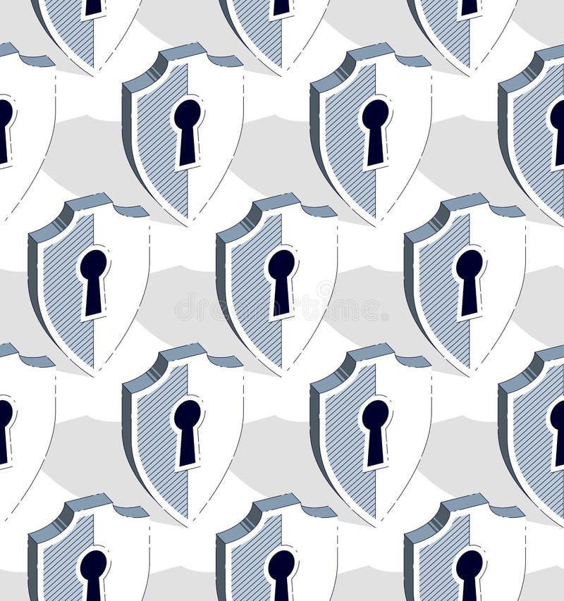 Shields Seamless Background, Protection, Antivirus or Firewall. Stock ...