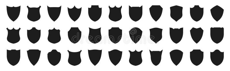 Shields Set. Collection of Security Shield Icons Stock Illustration ...