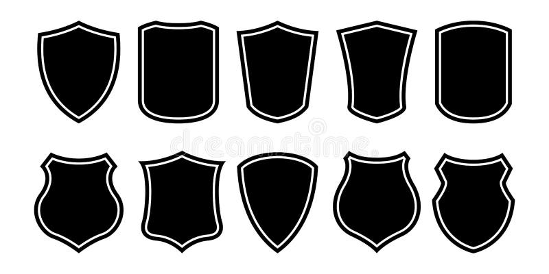 Shields set collection stock vector. Illustration of blank - 195046170