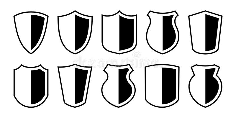 Shields set collection stock vector. Illustration of flat - 195169054