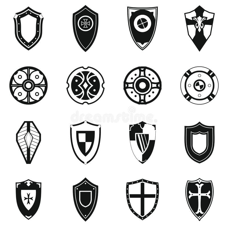 Simple shields with ribbon stock vector. Illustration of decoration ...