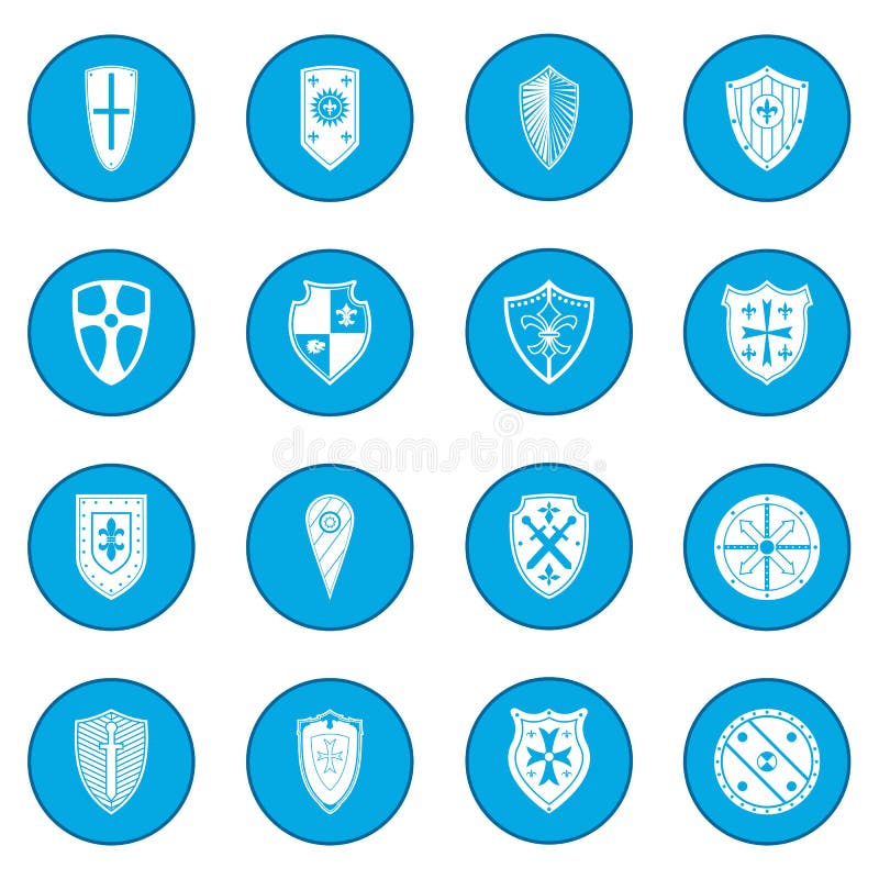 Shields icon blue stock vector. Illustration of blue - 93049487
