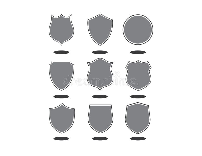Set Of Different Shield Shapes Icons Stock Vector - Illustration of ...