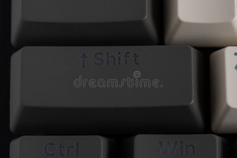 Shift Key on Keyboard, Closeup of Gray Color Stock Photo - Image of ...