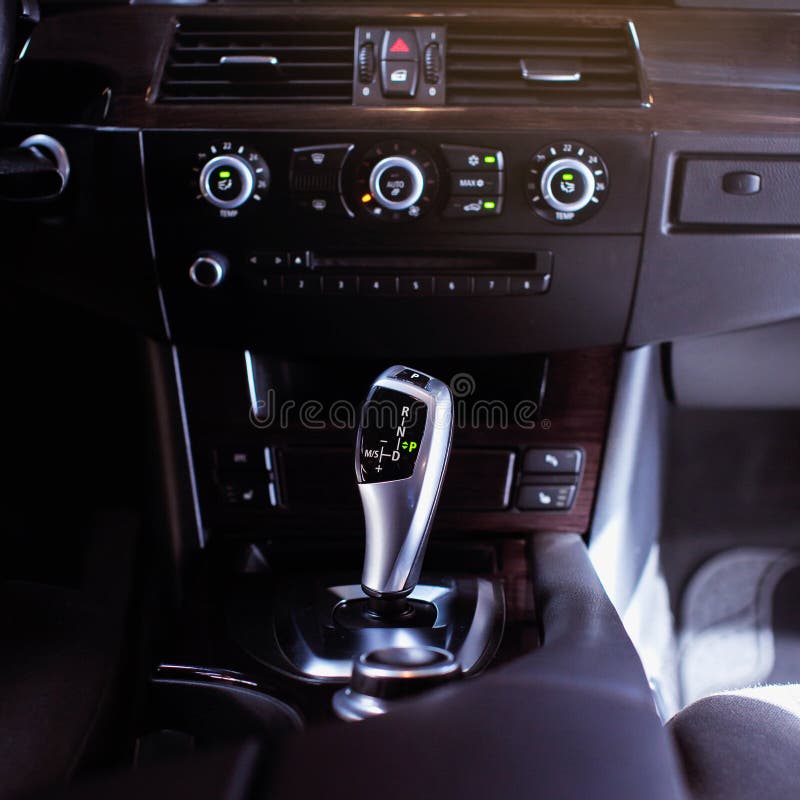 Door Card with Buttons. Modern Luxury Car Interior - Steering Wheel ...