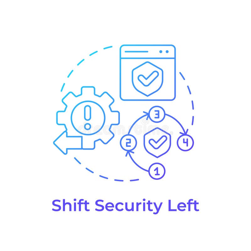 Shift Security Left Blue Gradient Concept Icon Stock Illustration ...