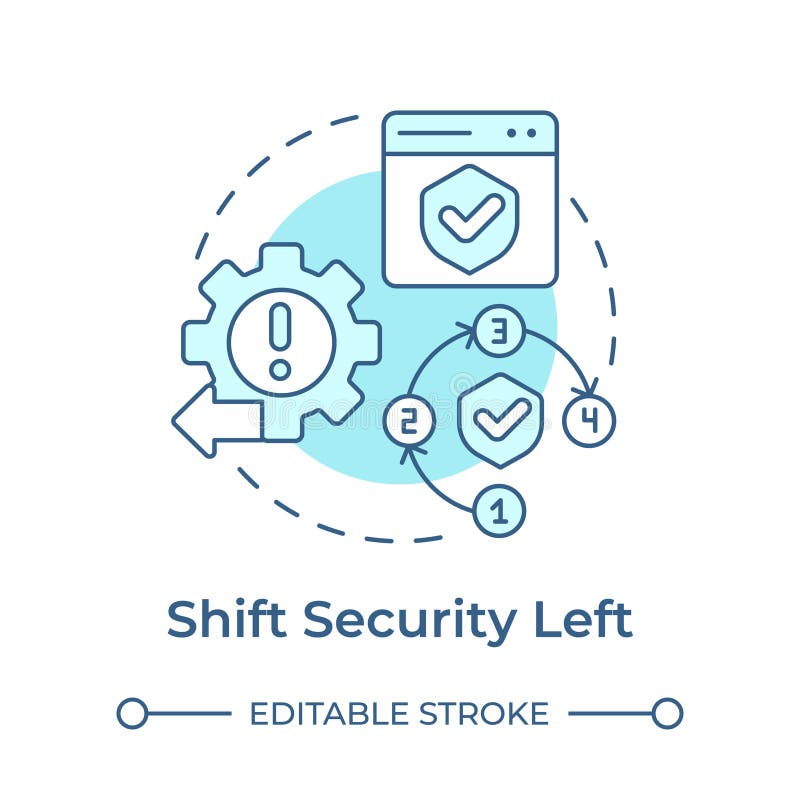Shift Security Left Soft Blue Concept Icon Stock Vector - Illustration ...
